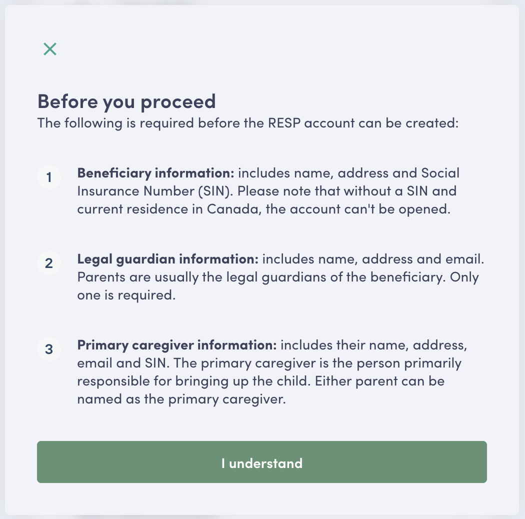 Creating an RESP Account – Manzil